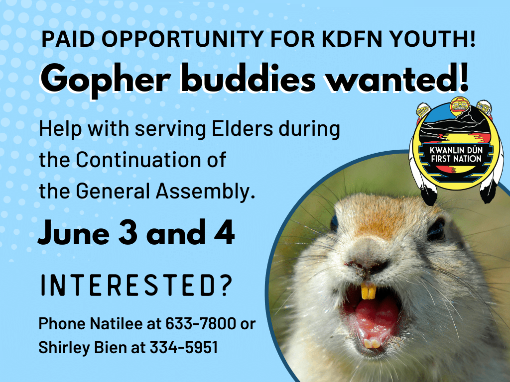 Gopher Buddies wanted! - Kwanlin Dün First Nation