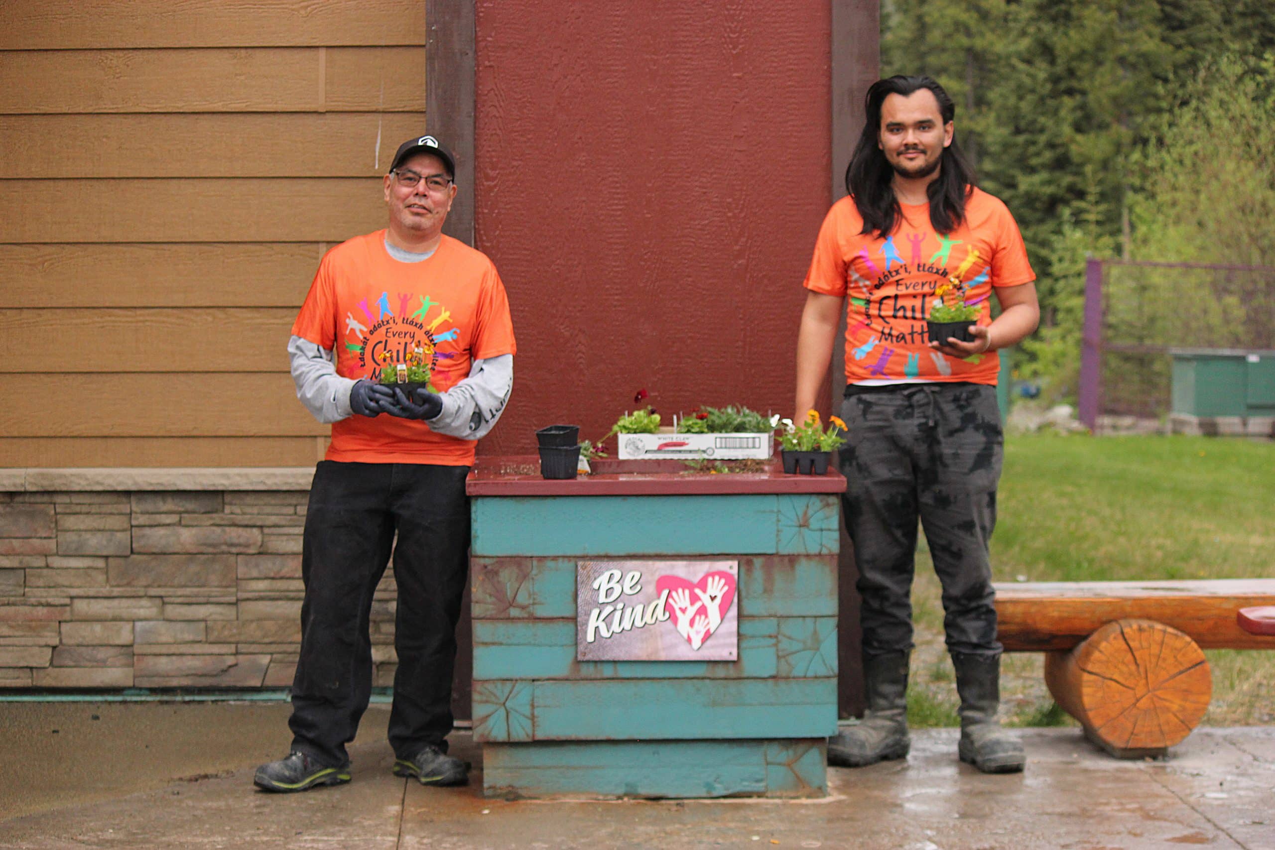 Flowers planted to honour MMIWG and to represent Every Child Matters ...