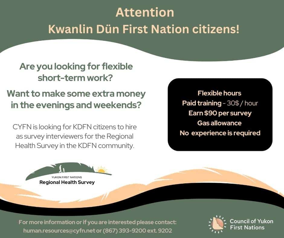 CYFN is looking to hire KDFN Citizens as survey interviewers - Kwanlin ...