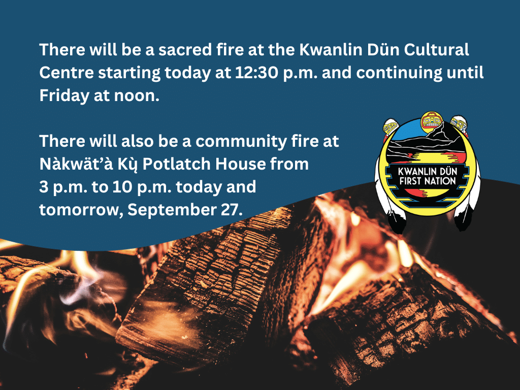 Sacred fire at Kwanlin Dün Cultural Centre, community fires at Nàkwät’à ...